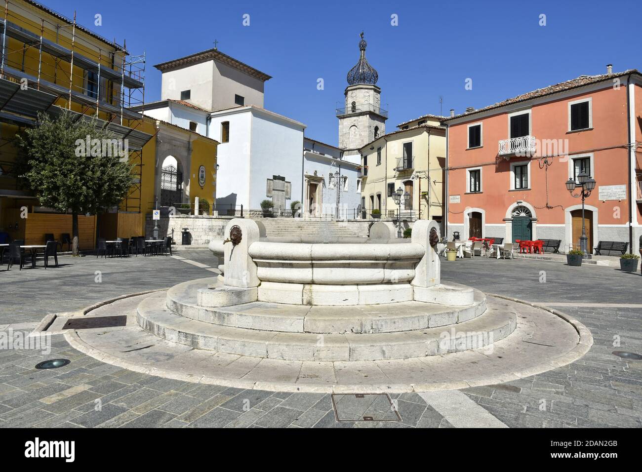 The main square of Sepino, a village in the mountains of the Molise ...