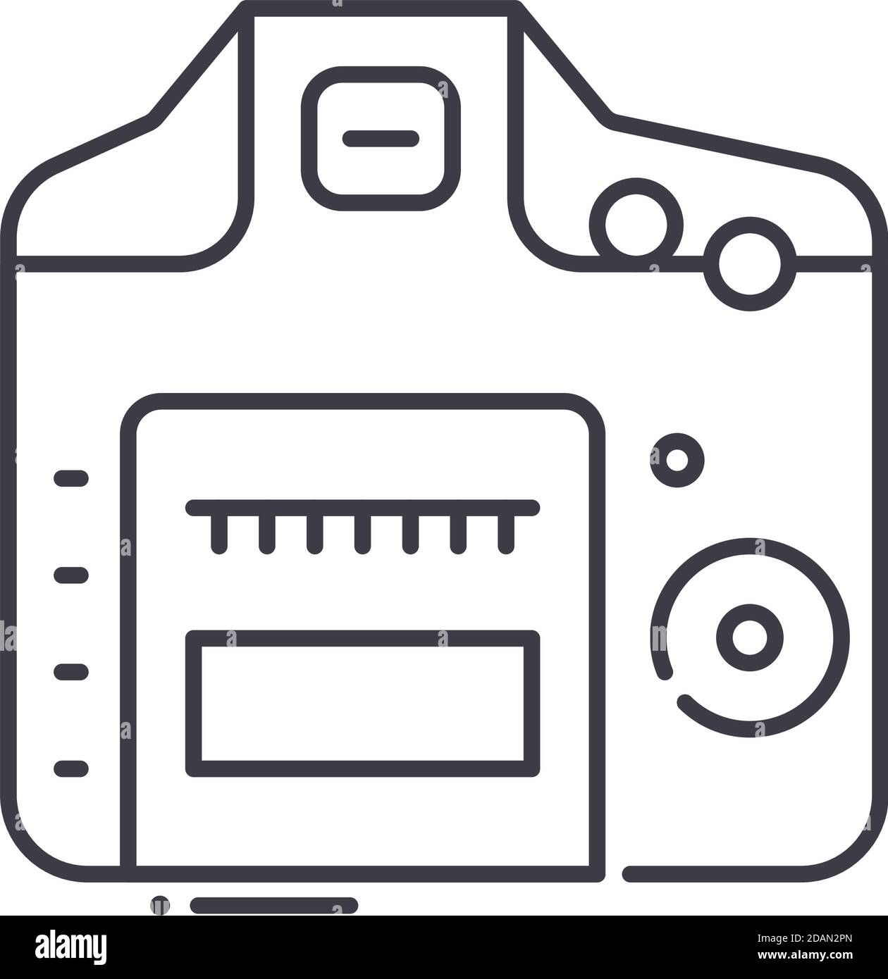 Camera back view icon, linear isolated illustration, thin line vector ...