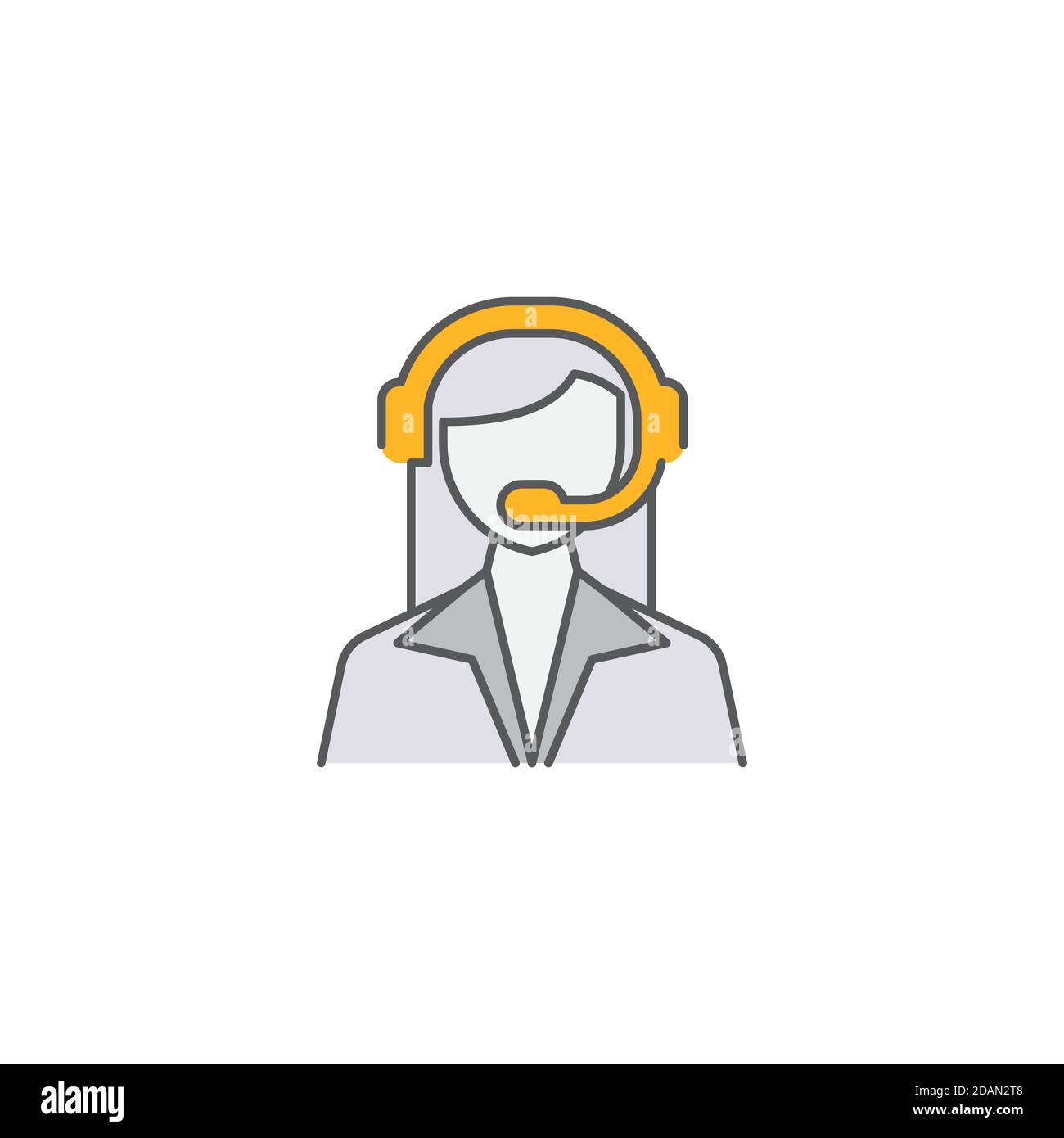 Call center lcon. Symbol, line, color, outline style pictogram on beige ...