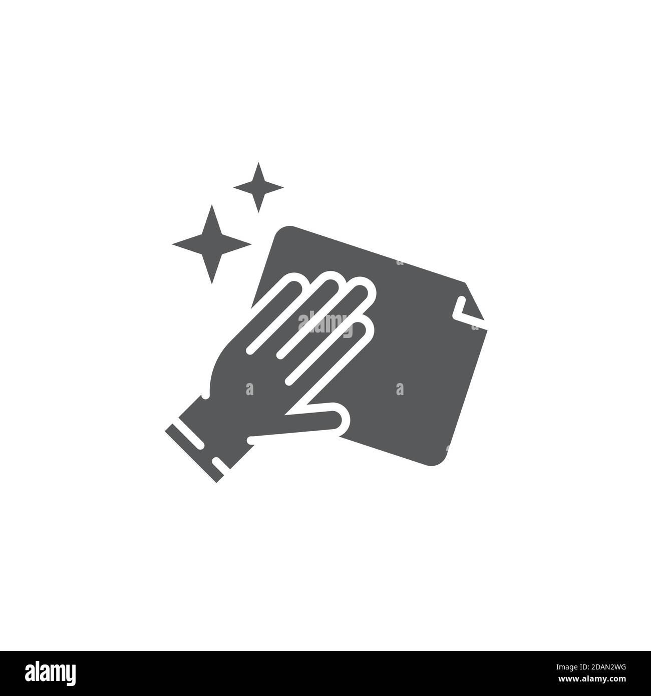 Cleaning with rag icon, color, line, outline vector sign, linear style ...