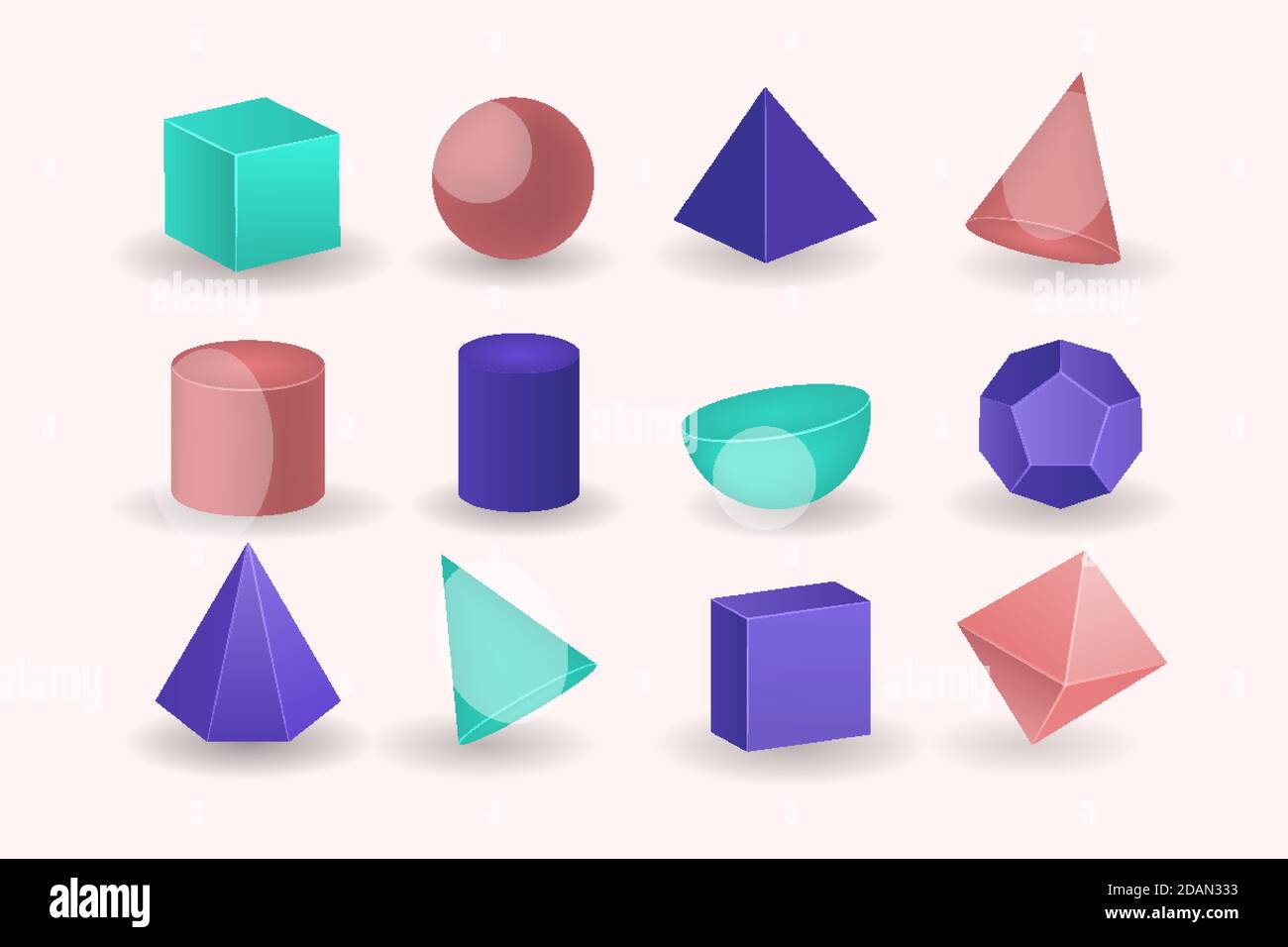 Geometric shapes in 3d effect Vector illustration Stock Vector Image ...