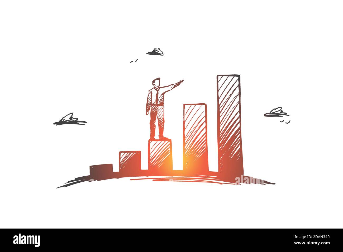 Investments, profit, prospect, business, growth concept. Hand drawn ...