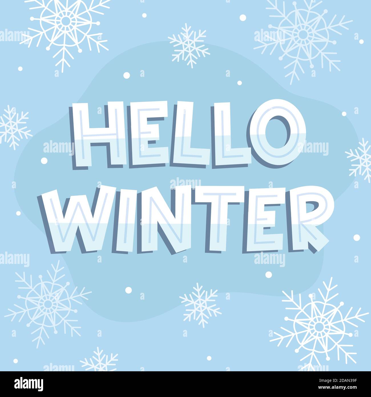 Hello winter lettering concept illustration Vector Stock Vector Image ...