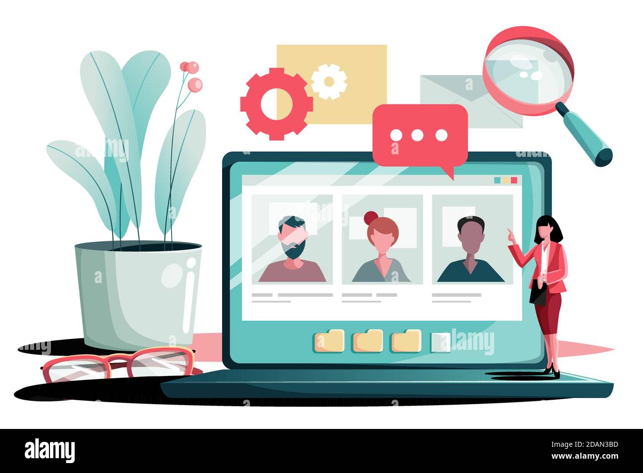 Online job interview Vector illustration Stock Vector Image & Art - Alamy