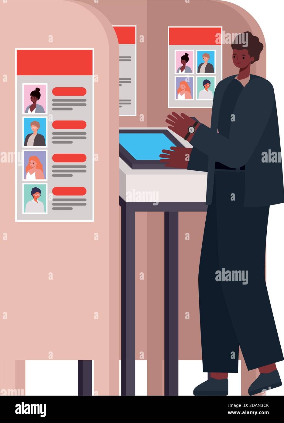 Electronic voting booth Stock Vector Images - Alamy