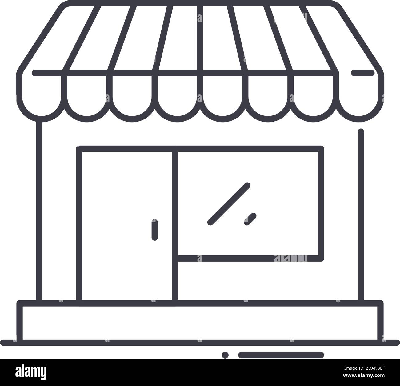 Cafe shop icon, linear isolated illustration, thin line vector, web ...