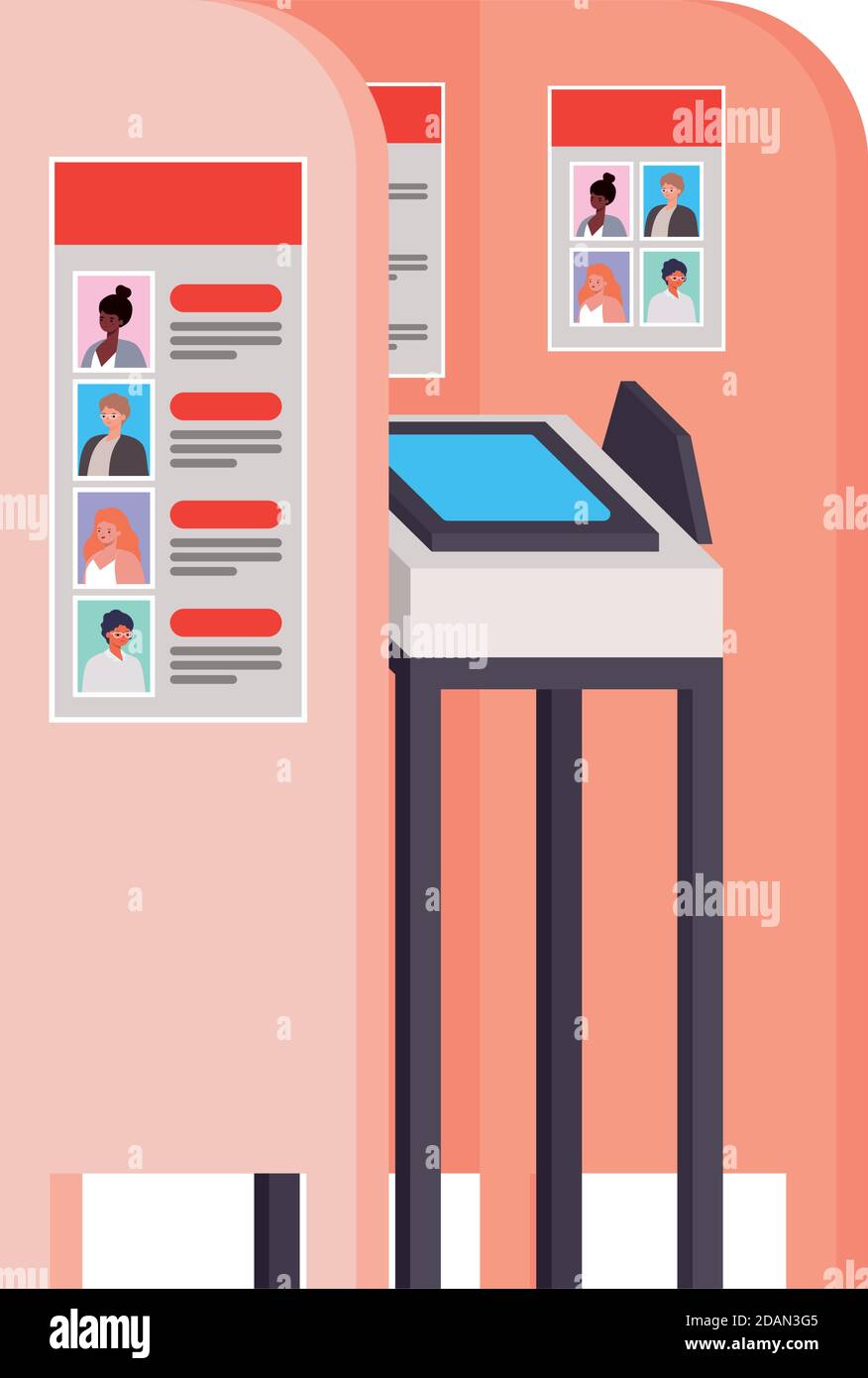 voting booth with modern automated secure electronic voting machine ...