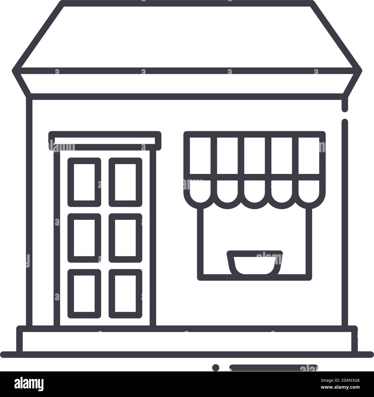 Cafe icon, linear isolated illustration, thin line vector, web design ...