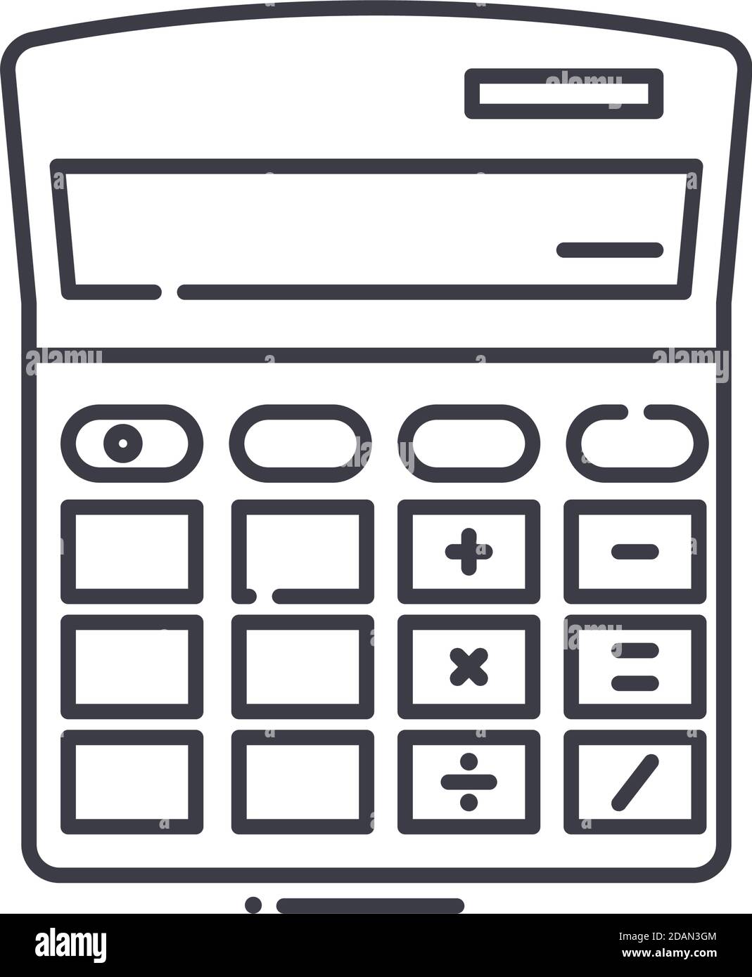 Calc icon, linear isolated illustration, thin line vector, web design ...