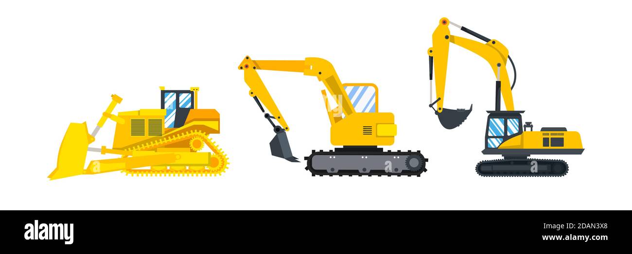 Excavator collection Vector illustration EPS Stock Vector Image & Art ...