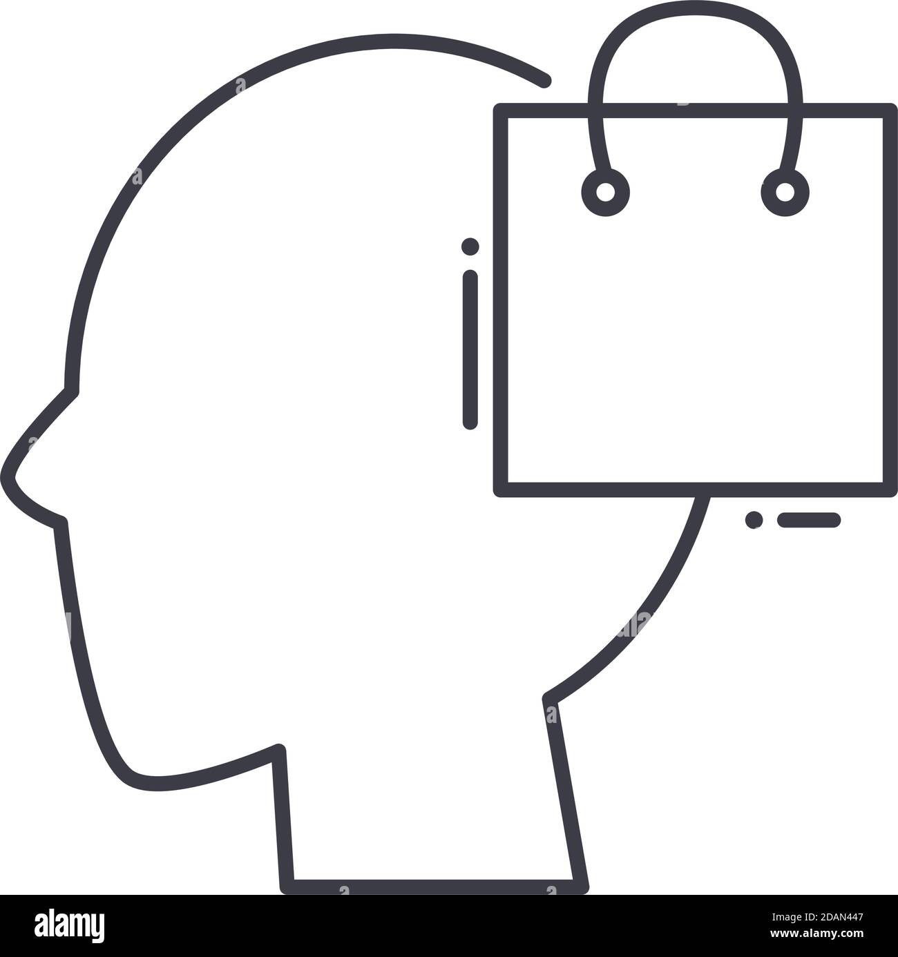 Buying decision process icon, linear isolated illustration, thin line ... Buying decision process icon, linear isolated illustration, thin line ...