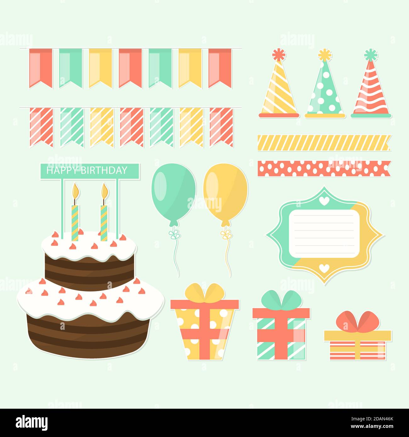 Birthday scrapbook set Vector illustration Stock Vector Image & Art - Alamy