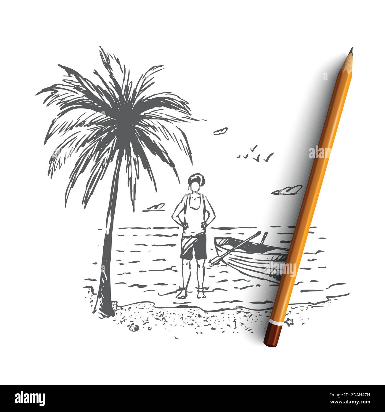 Australia beach sand sea surf Stock Vector Images - Alamy