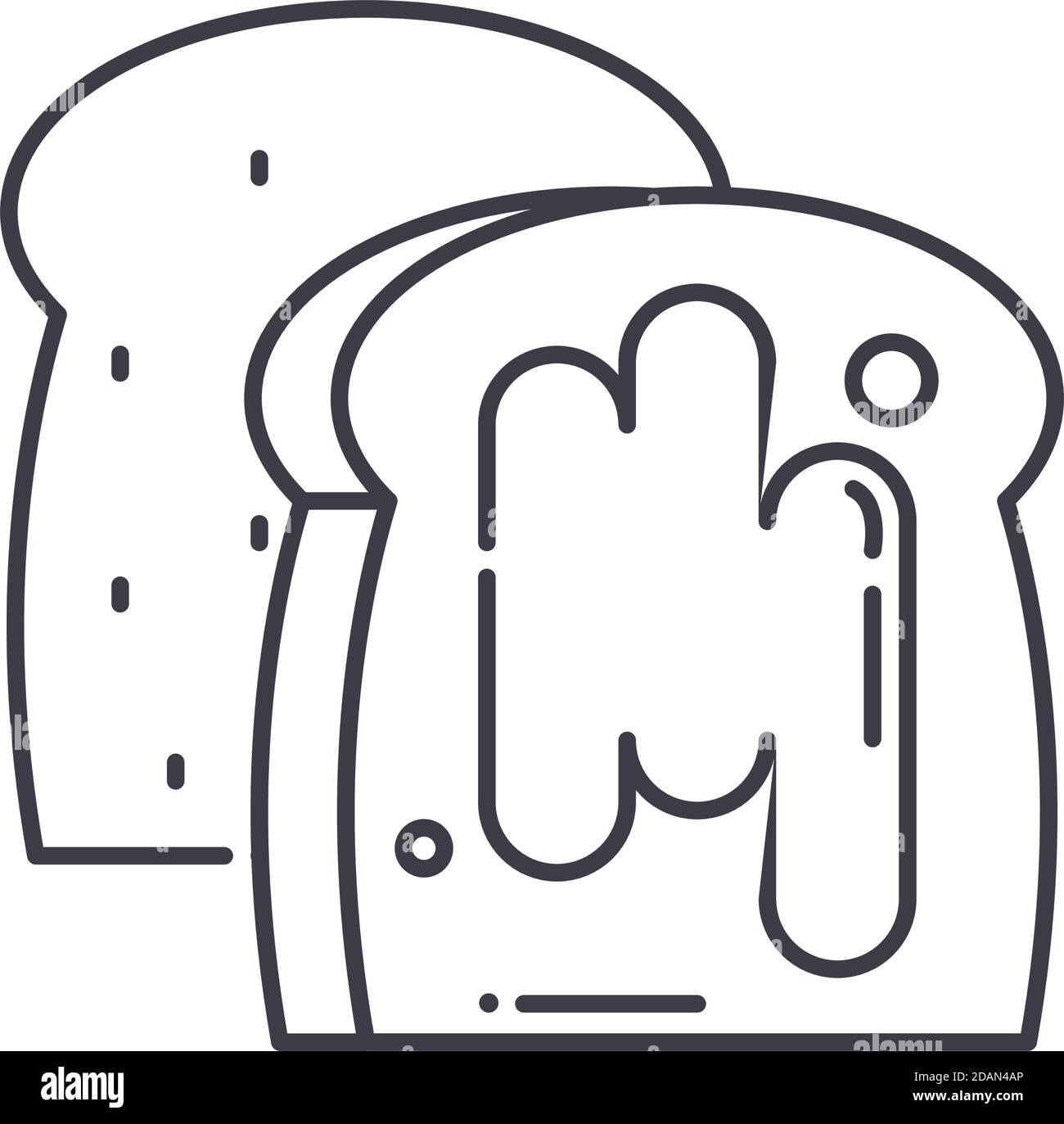 Butter cake icon, linear isolated illustration, thin line vector, web ...