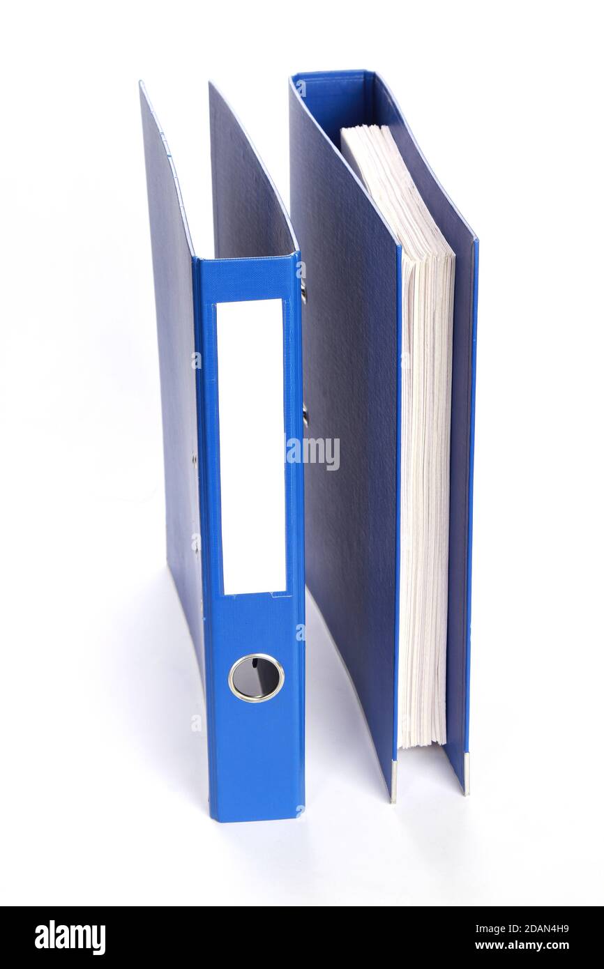 Vertical shot of office folders isolated on white background Stock ...