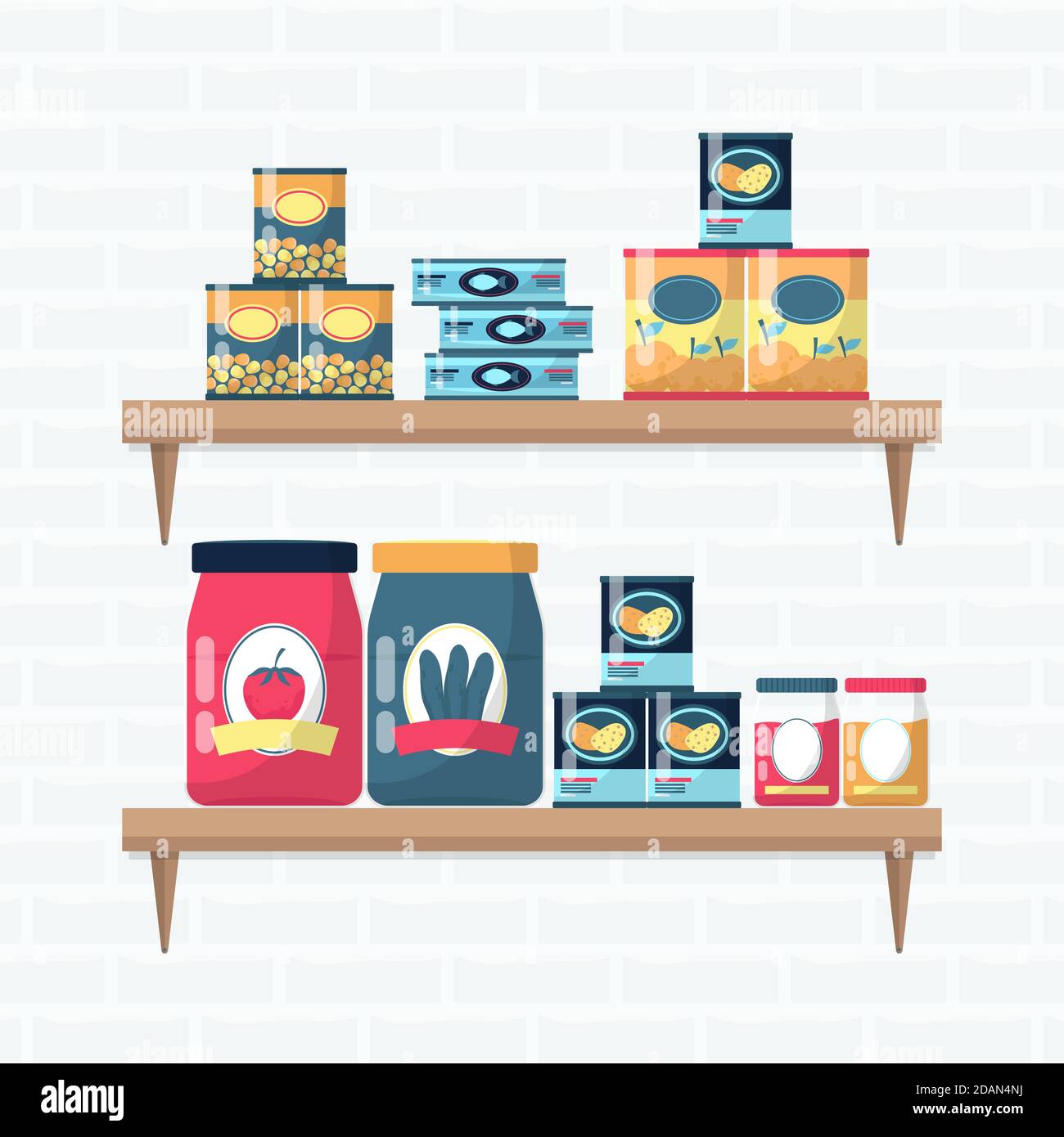 Flat design pantry illustration illustration Vector Stock Vector Image ...