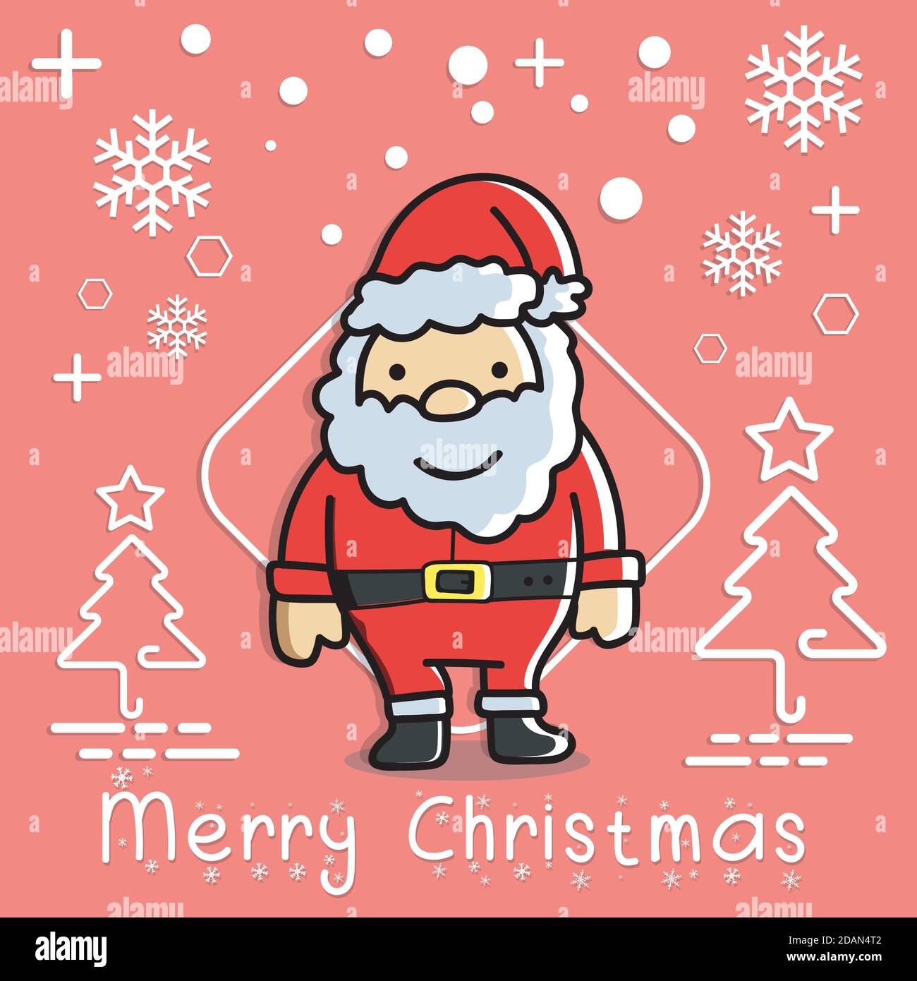 Vector cartoon illustration of cute traditional Santa Claus character ...