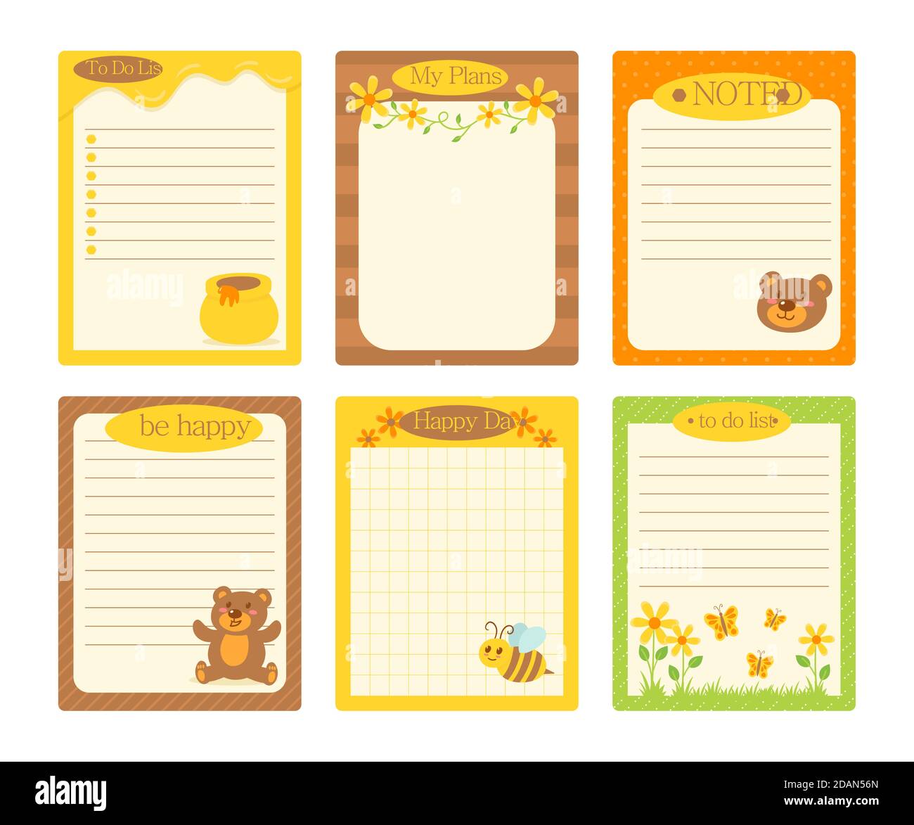 Scrapbook notes & cards Vector illustration Stock Vector Image & Art ...