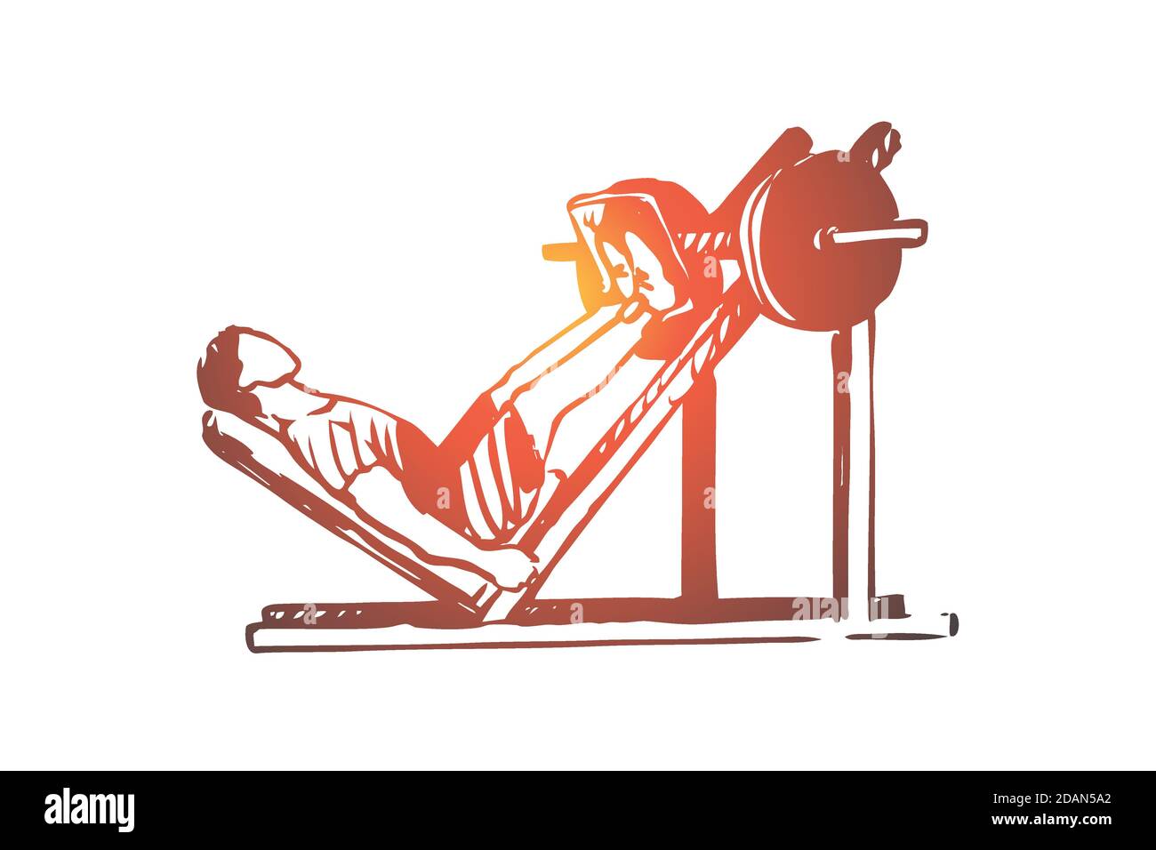 Workout, training, fitness, healthy, sport concept. Hand drawn isolated ...