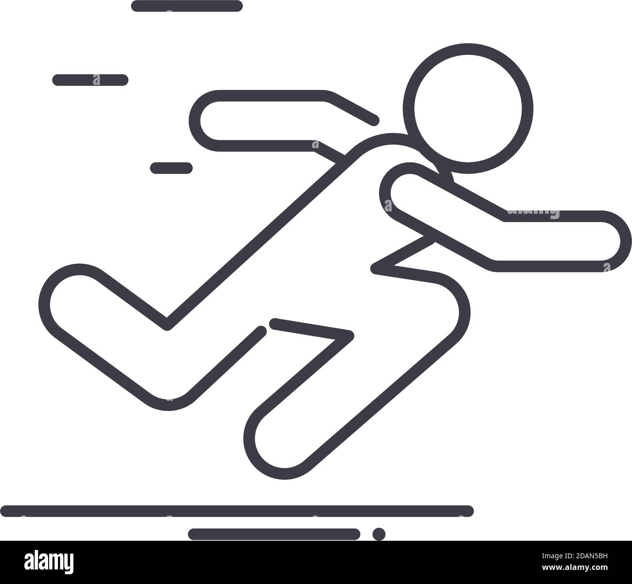 Businessman run icon, linear isolated illustration, thin line vector ...