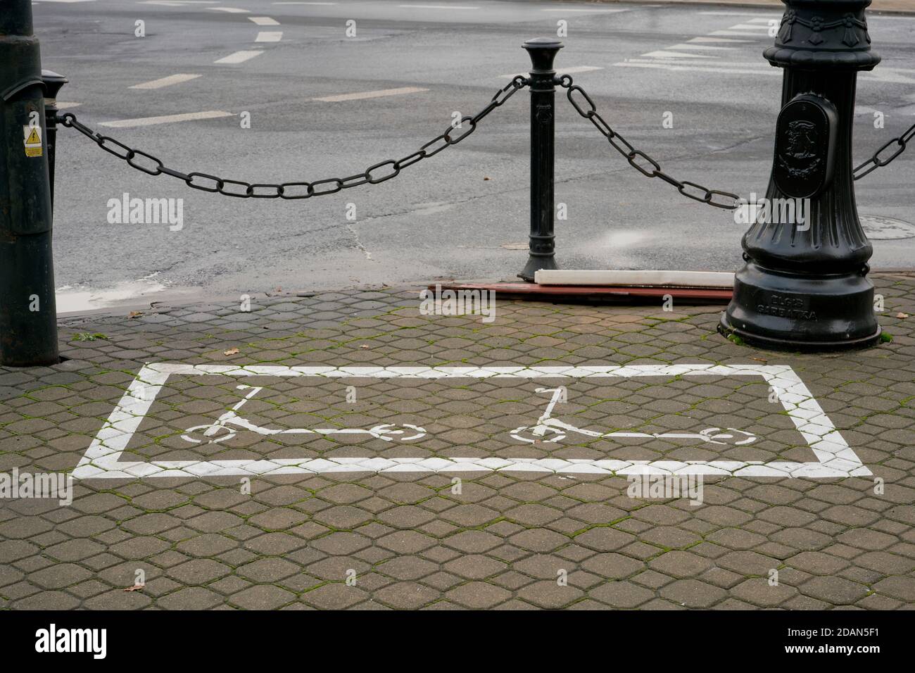 Designated parking space for electric scooters Stock Photo - Alamy