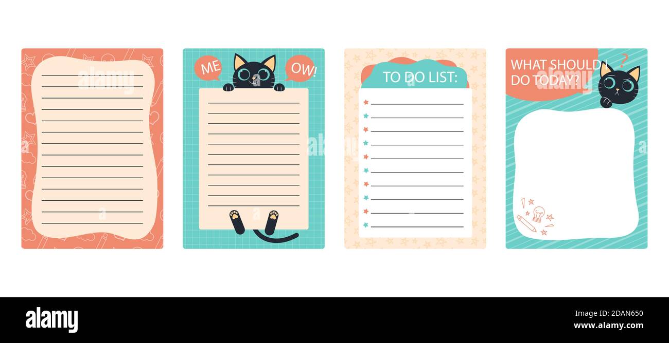 Scrapbook notes & cards Vector illustration Stock Vector Image & Art ...