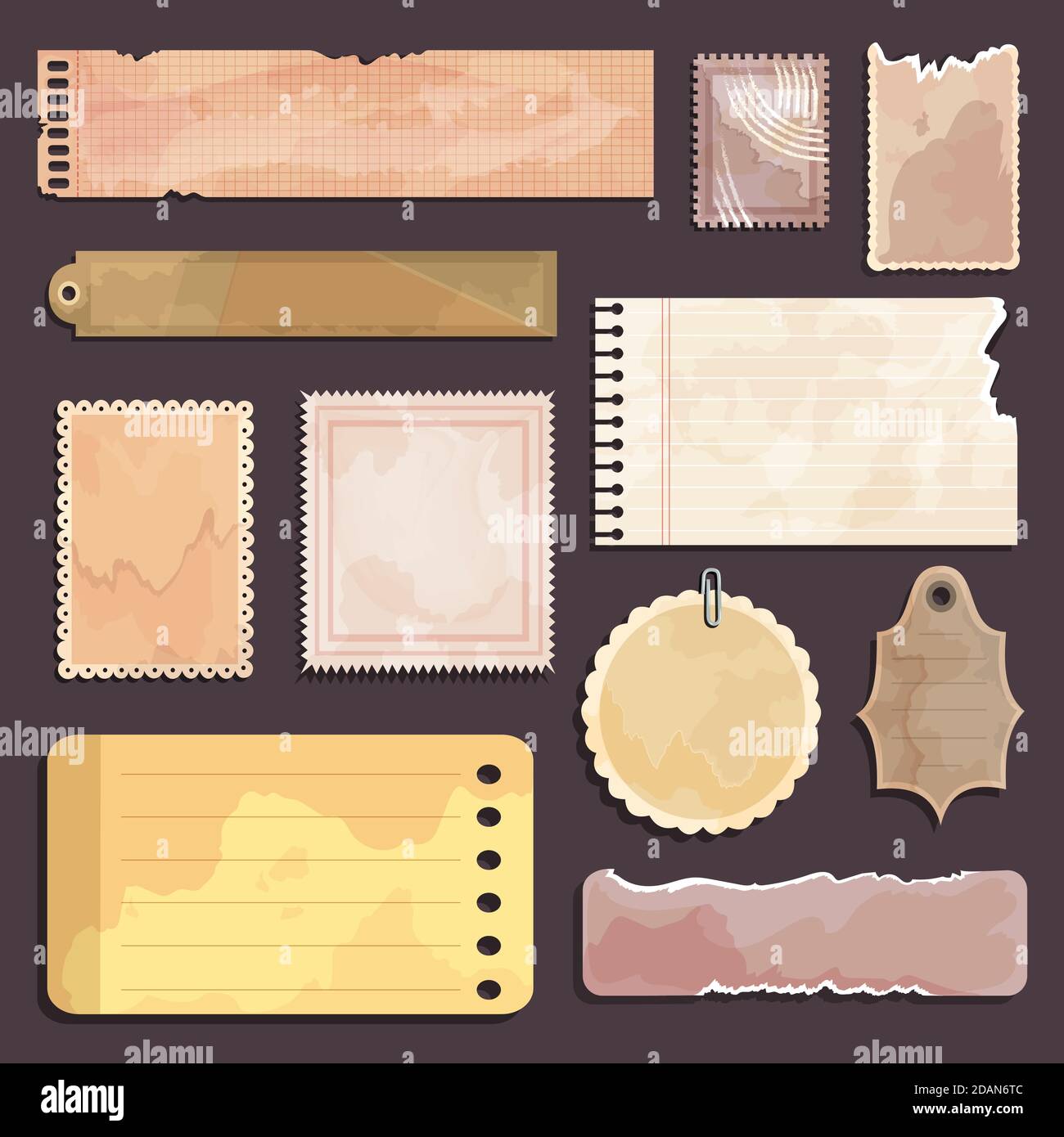 Vintage scrapbook paper collection Vector illustration Stock Vector ...