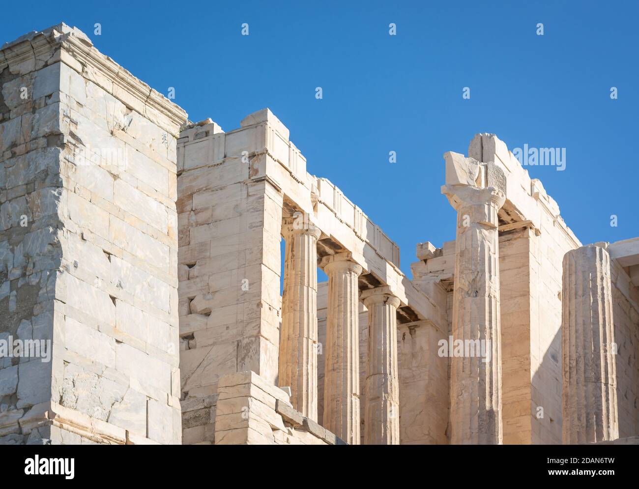 View of the Propylaea, Acropolis in Athens, horizontal format Stock ...