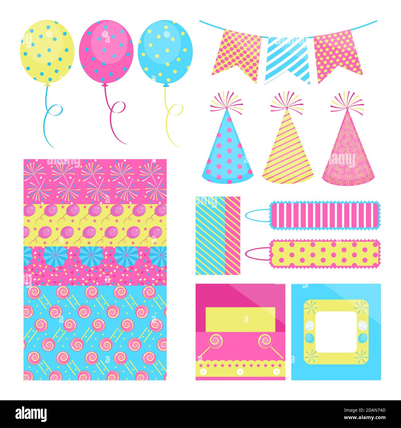Birthday scrapbook set Vector illustration Stock Vector Image & Art - Alamy