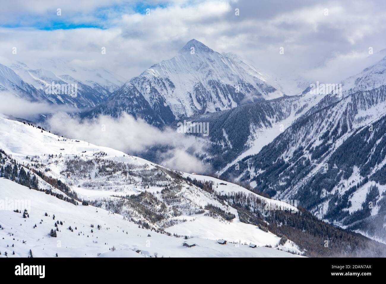 snowy mountains in winter in the alps Stock Photo - Alamy