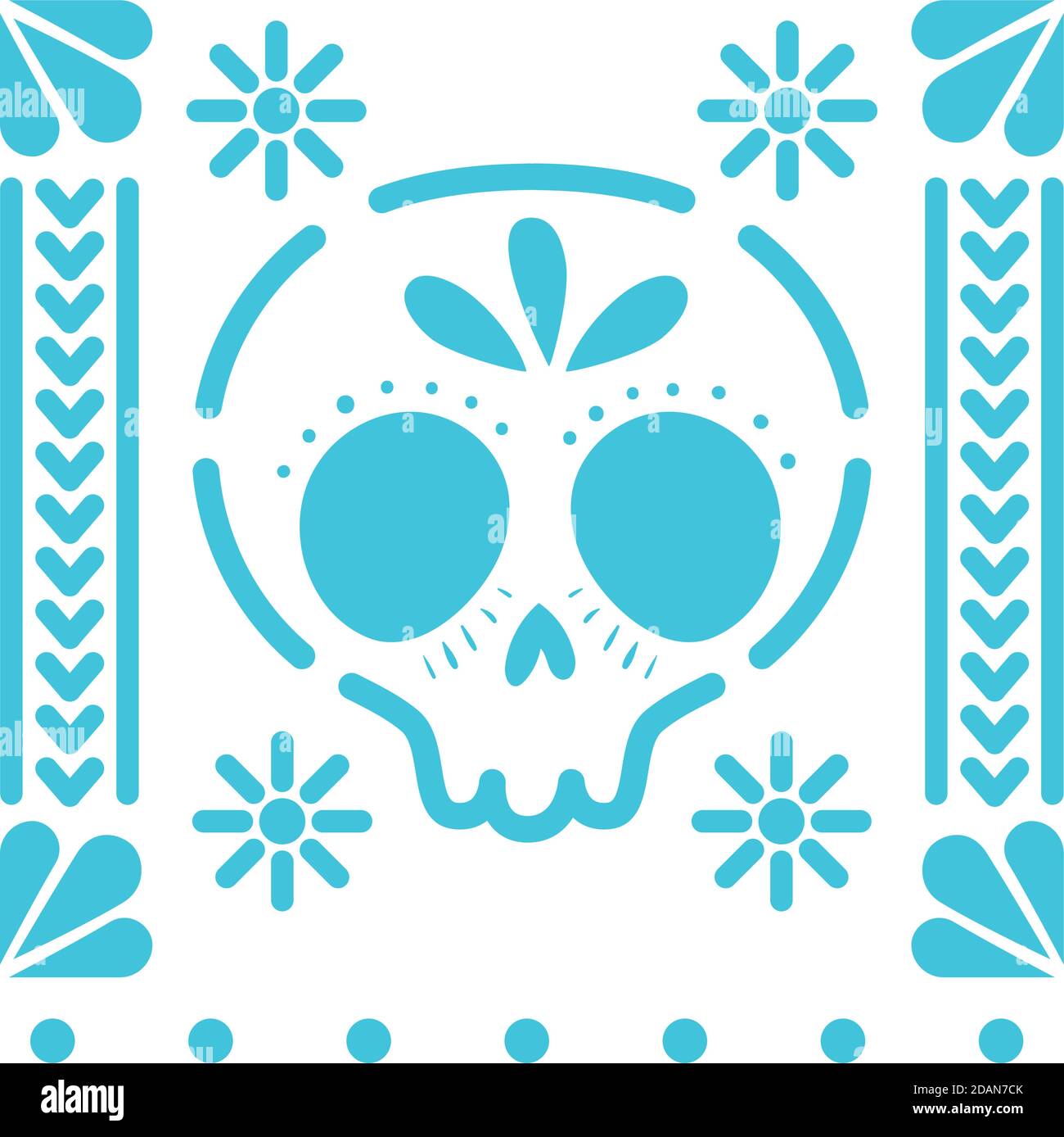 mexican blue skull icon on white background Stock Vector Image & Art ...