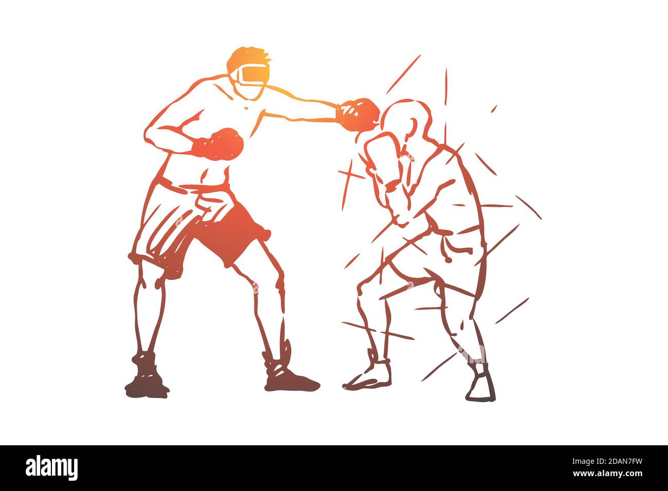 Sport, games, fight, man, active concept. Hand drawn isolated vector ...