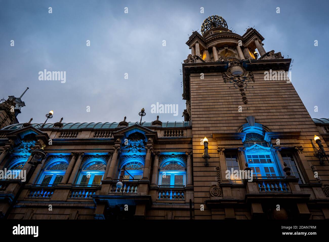 Theater illuminated at night Stock Photo - Alamy