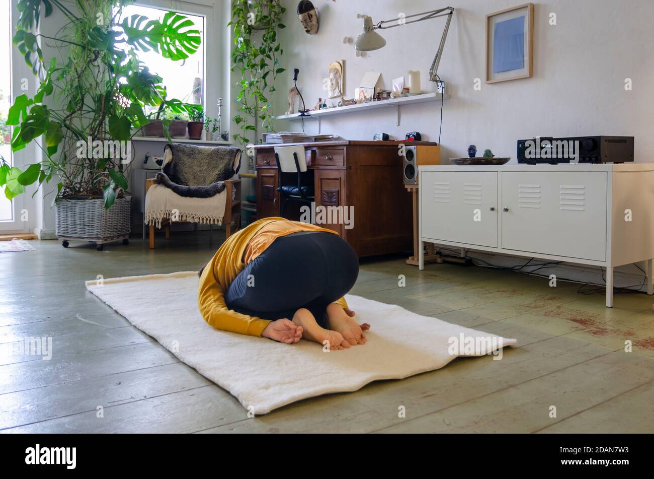 yoga poses at home during lockdown Stock Photo - Alamy