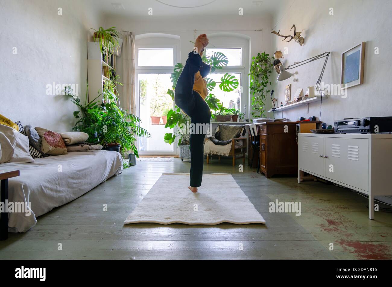 yoga poses at home during lockdown Stock Photo - Alamy