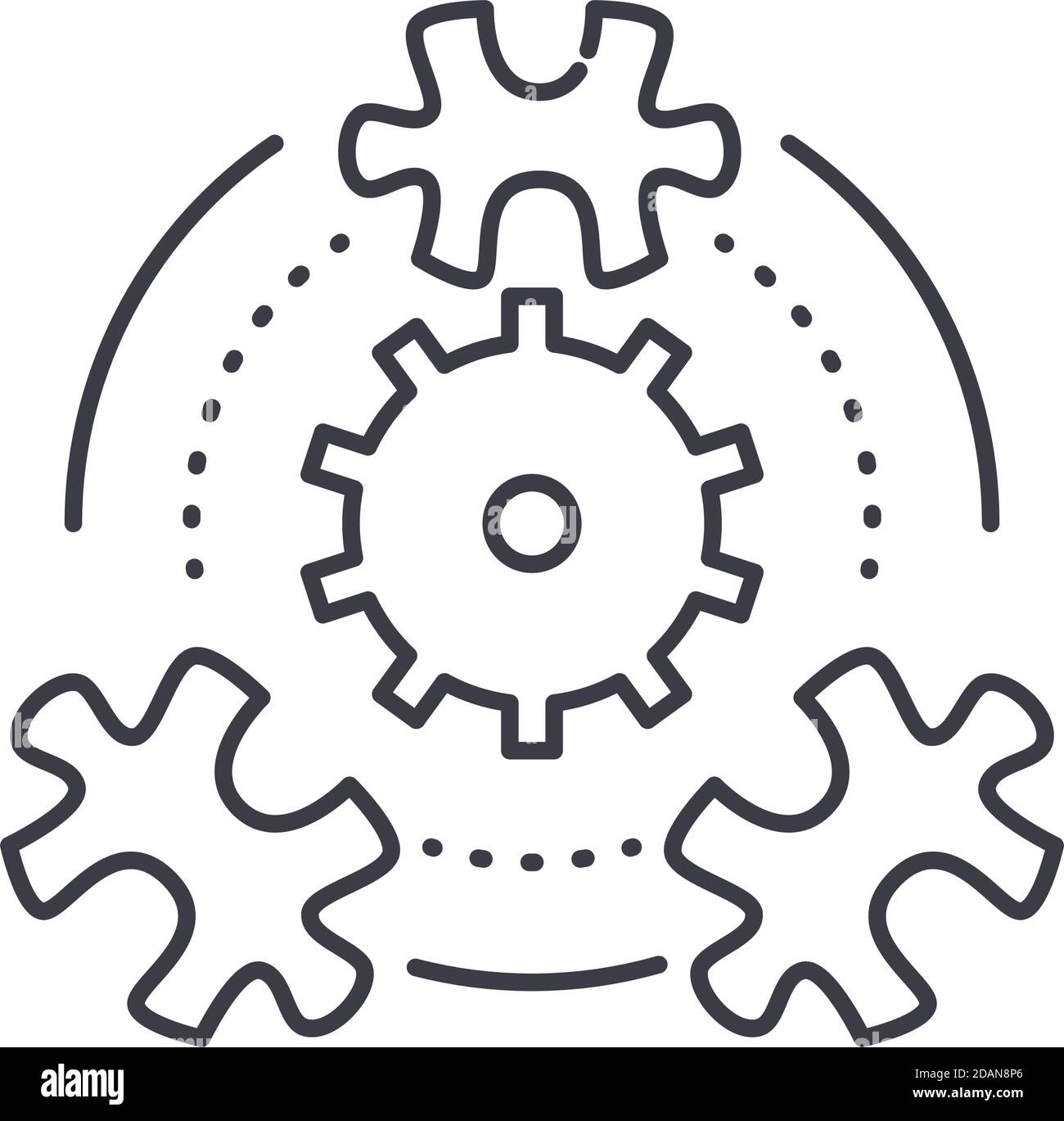 Business solutions icon, linear isolated illustration, thin line vector ...