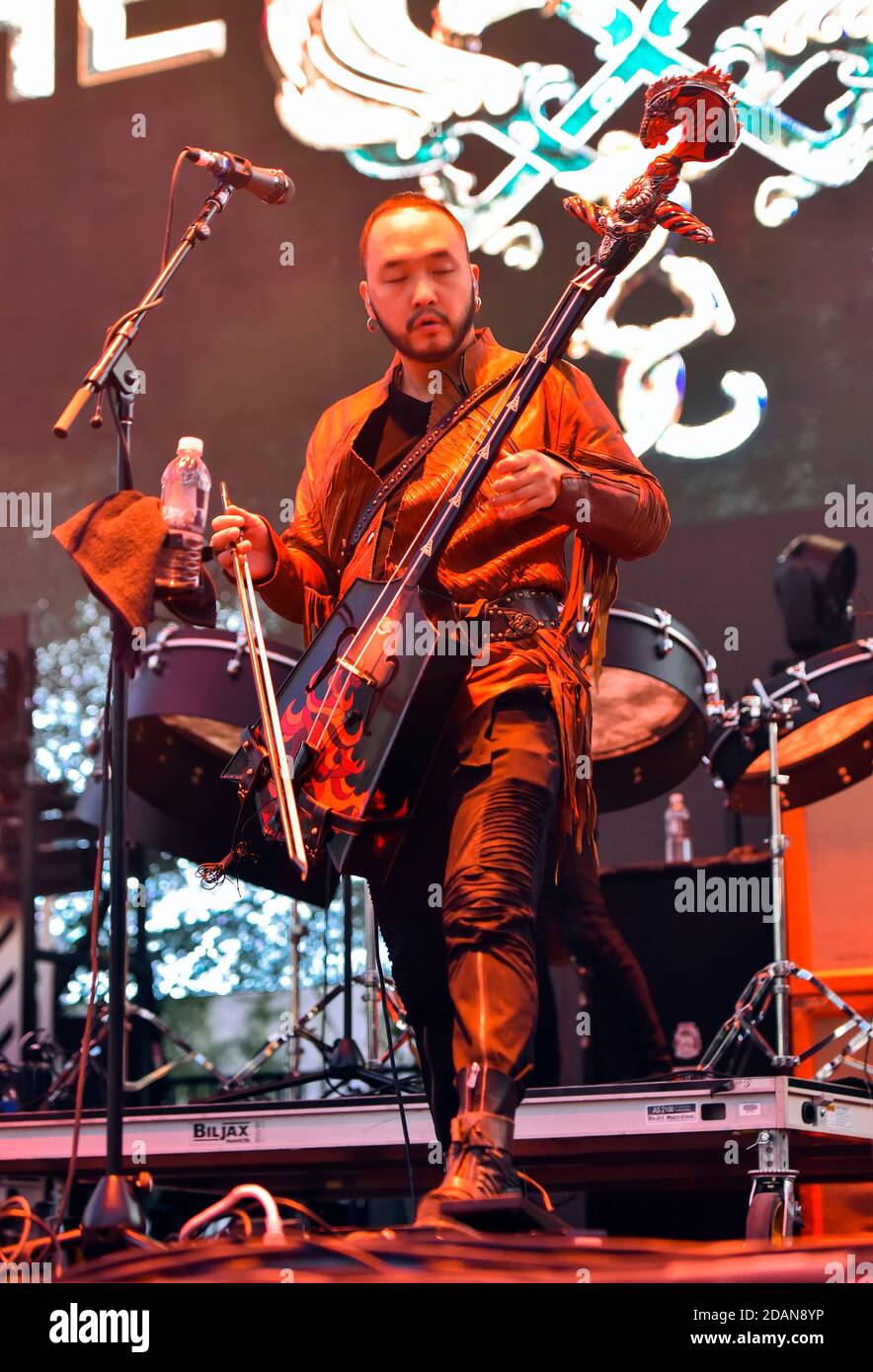 Las Vegas Nevada, October 18, 2019 – Asian rockers, The HU performing ...