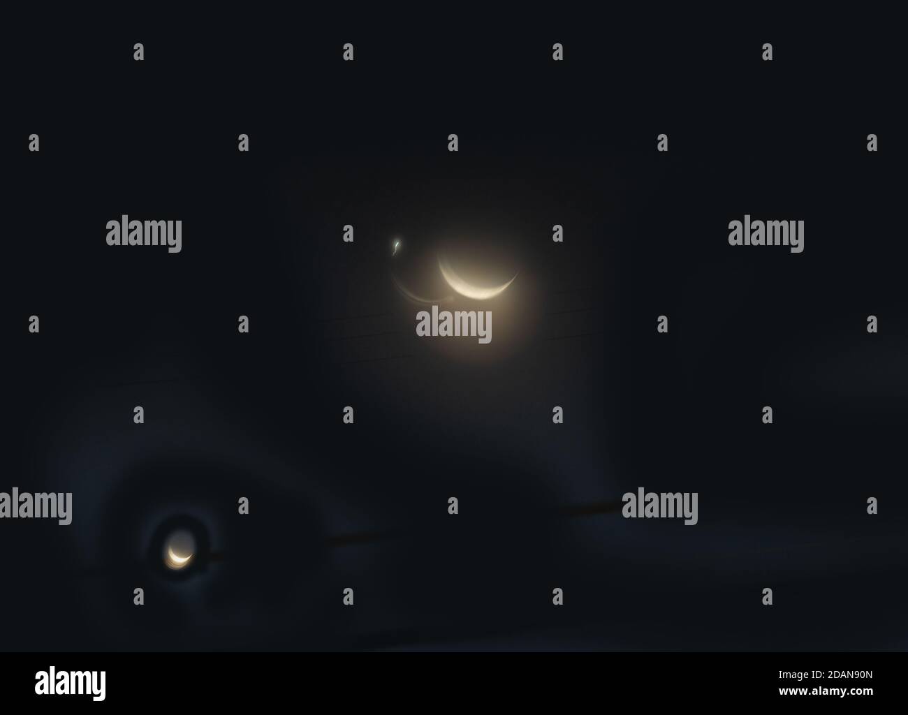 Waning crescent moon hi-res stock photography and images - Alamy