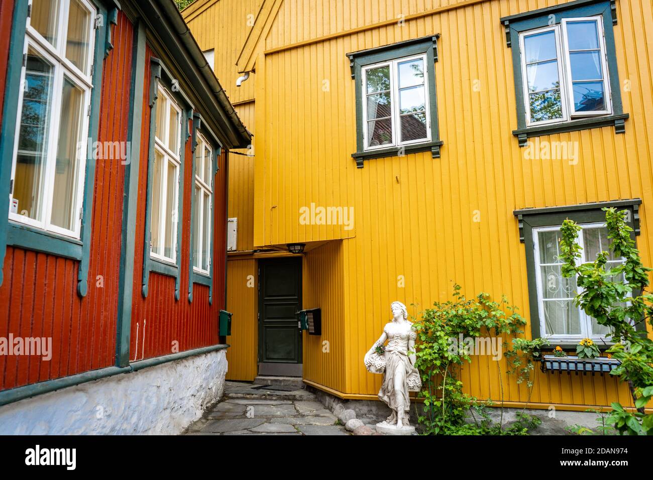 colorful old traditional house in norway Stock Photo - Alamy