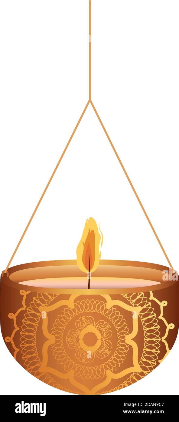 candle of orange color on a chandelier on a white background Stock ...