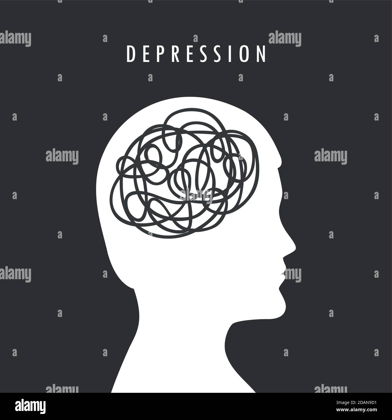 Mental health concept illustration Stock Vector Images - Alamy