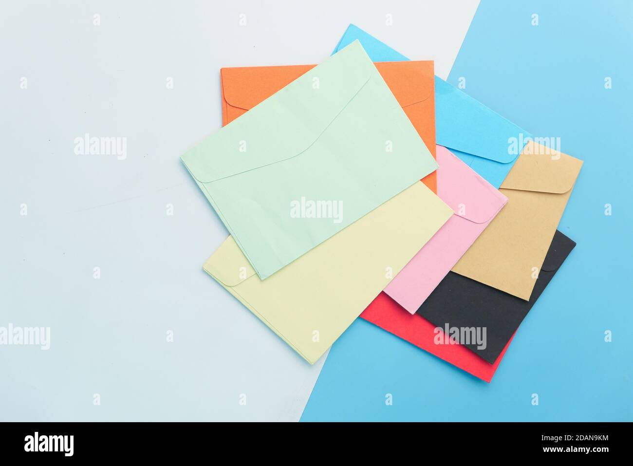 colorful envelope on color background with copy space Stock Photo - Alamy