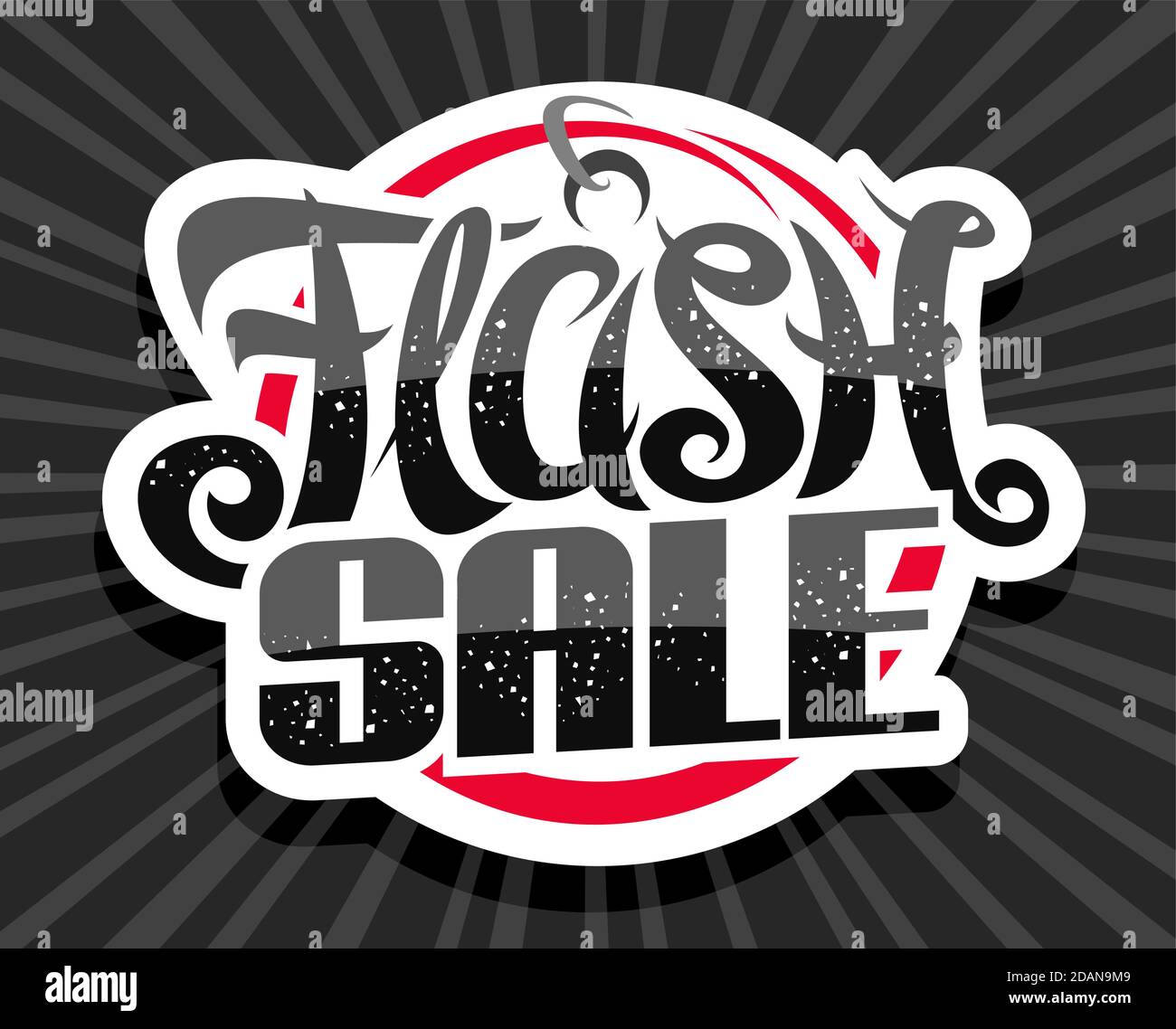 Vector logo for Flash Sale, decorative cut paper ad signboard for black ...