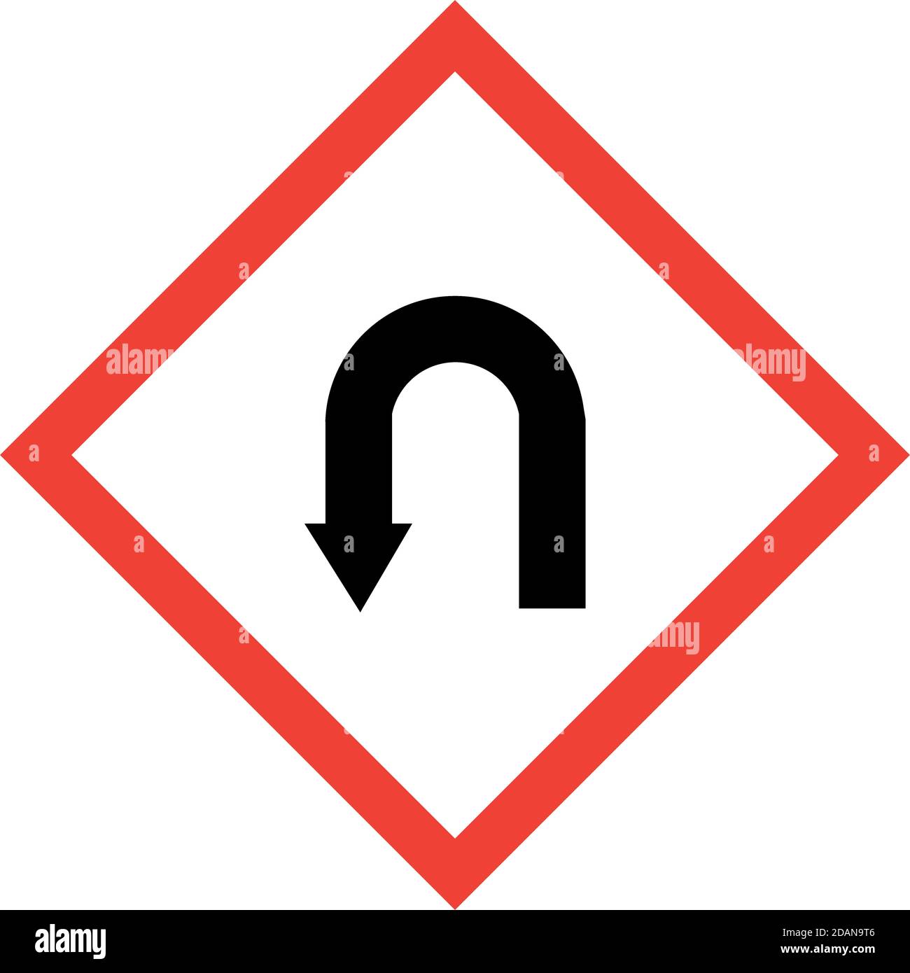 Hazard sign with U-turn symbol Stock Photo - Alamy