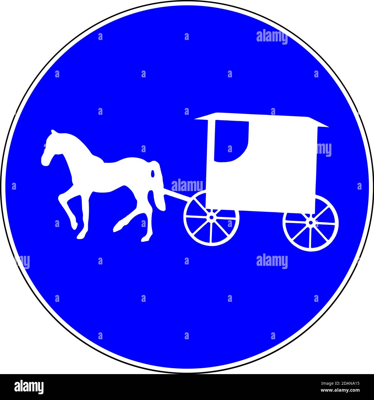Carriage blue road sign Stock Photo - Alamy