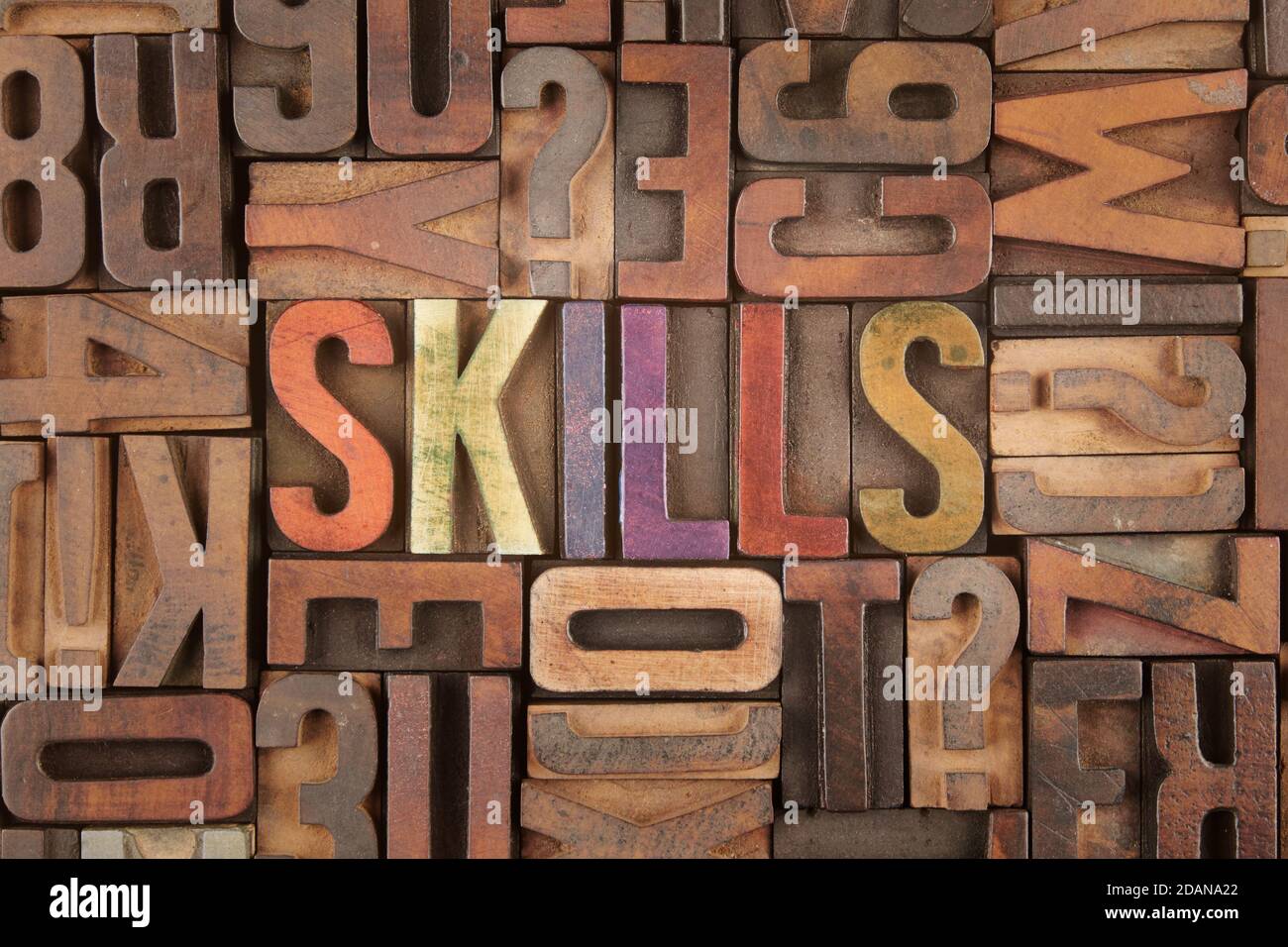 Word skill typography word hi-res stock photography and images - Alamy