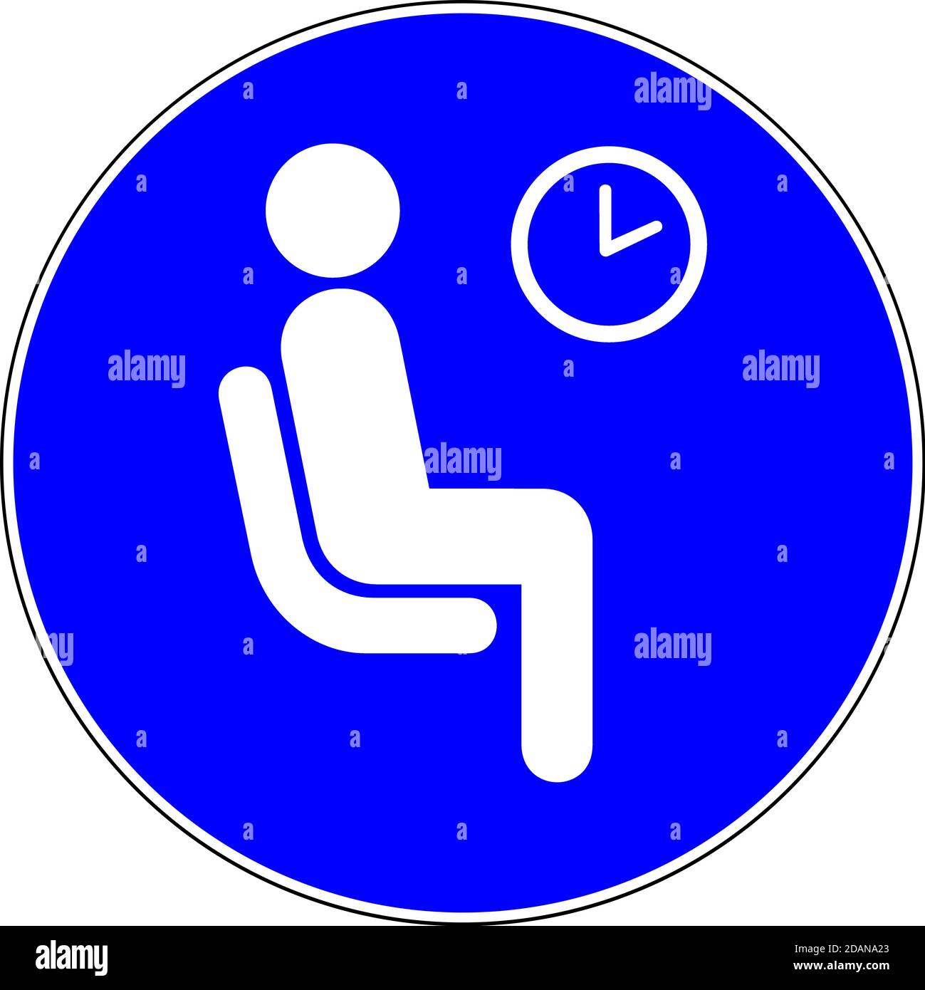Waiting room available blue sign Stock Photo - Alamy