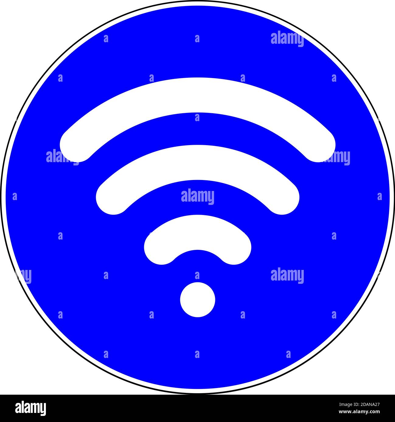 Wireless connection available blue sign Stock Photo - Alamy