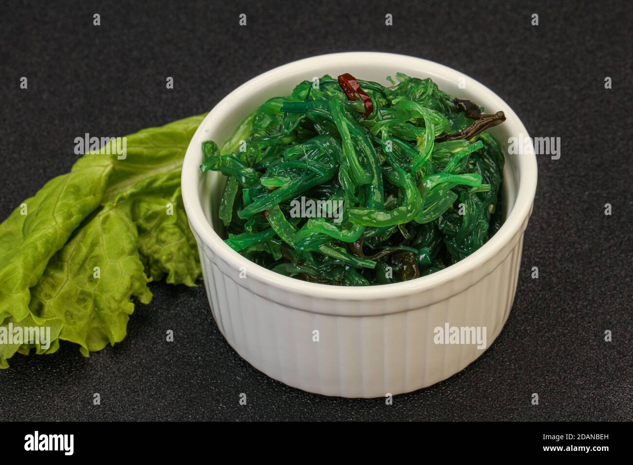 Green Chuka Seaweed Salad Isolated on White Background Top View. Wakame ...