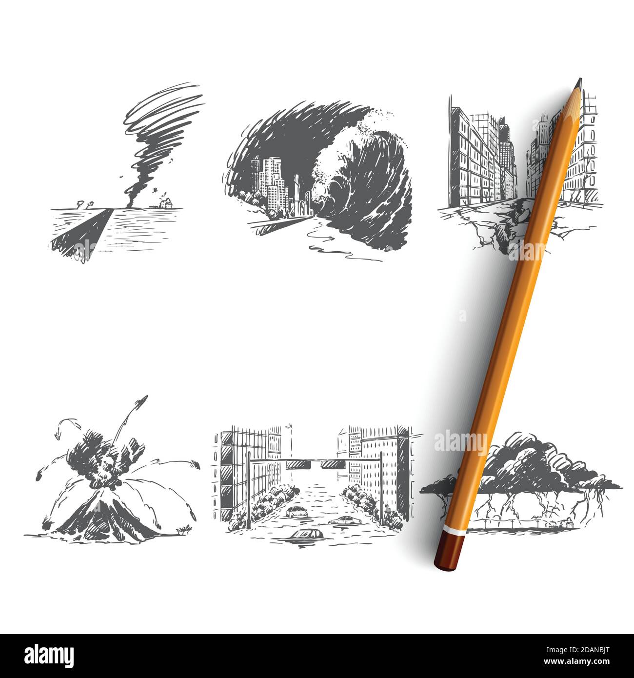 Natural disaster - tornado, tsunami, earthquake, flood, lightning ...